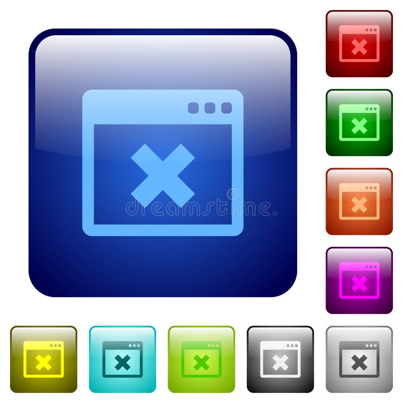 Application Cancel Color Square Buttons Stock Vector - Illustration of ...