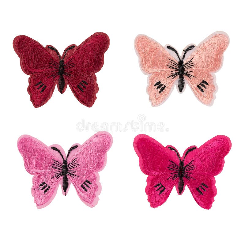 Application of Cloth is Four Butterfly. Isolate Stock Photo - Image of ...