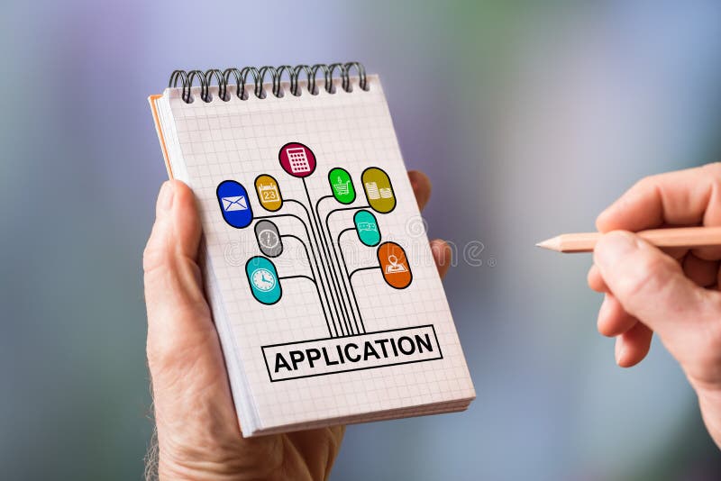 Application Concept on a Notepad Stock Photo - Image of business ...