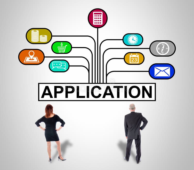 Application Concept Watched by Business People Stock Photo - Image of ...