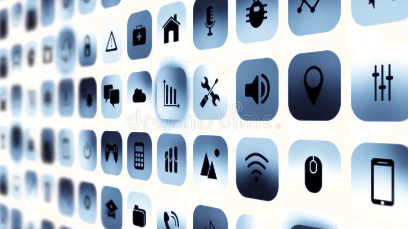 Smart Phone Display Showing Software App Icons Application Background ...