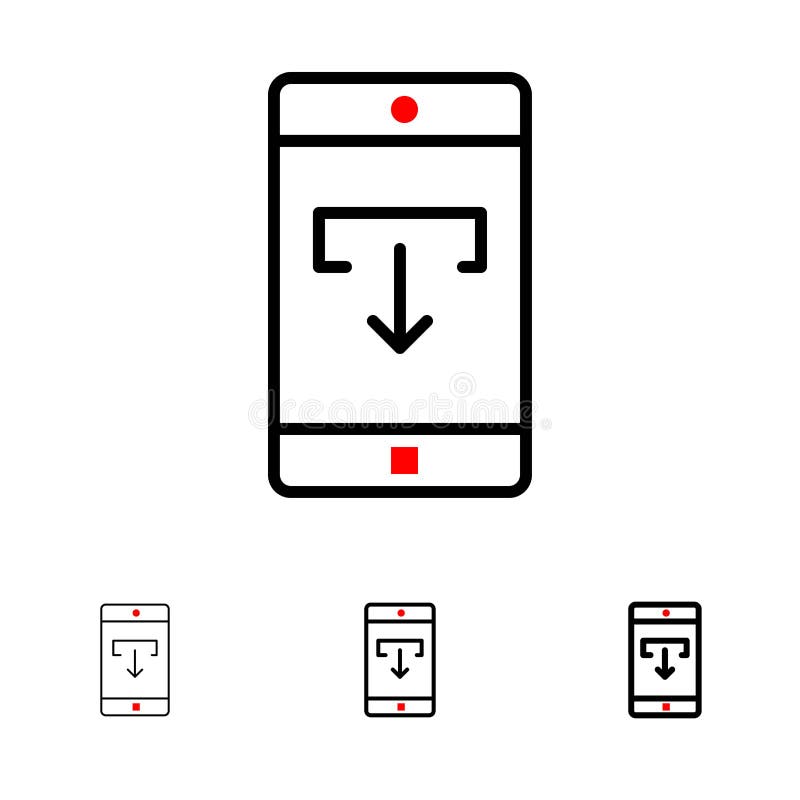 Application, Data, Download, Mobile, Mobile Application Bold and Thin ...