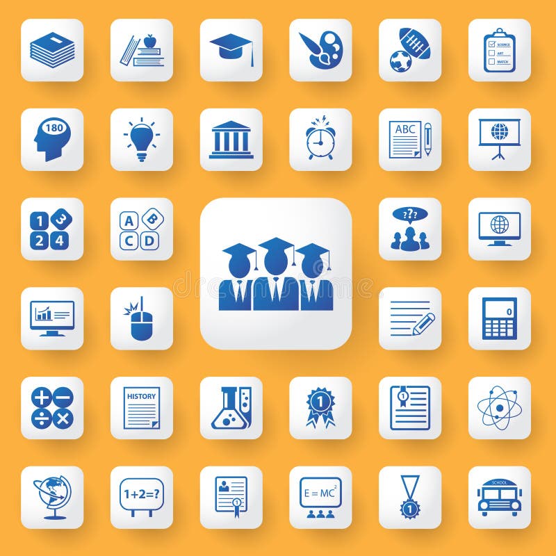 Application Design Education Icons Set.vector Illustrration. Stock ...