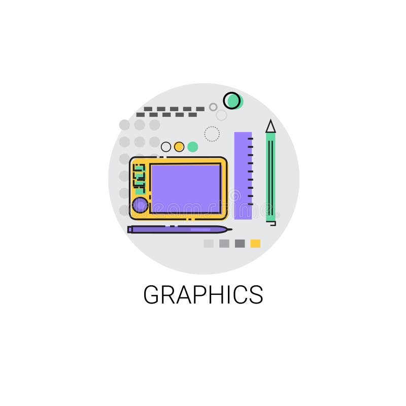 Graphic Development Linear Icons Set. Vector, Typography, Layout, Logo ...