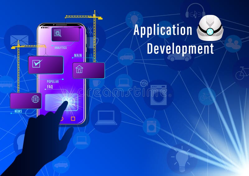 Application Development Banner Stock Vector - Illustration of html ...
