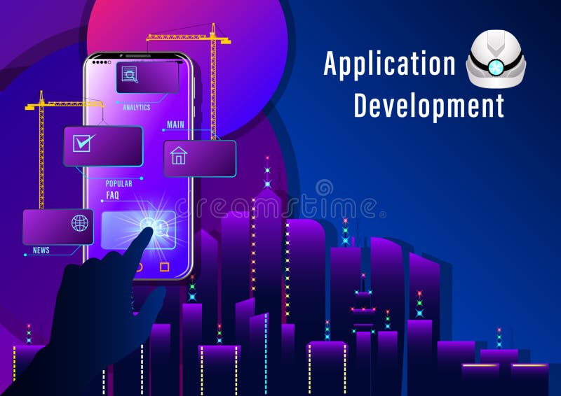 Application Development Banner Stock Vector - Illustration of concept ...