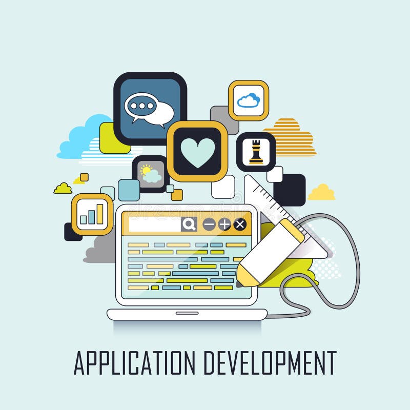 Application Development Concept Stock Vector - Illustration of business ...
