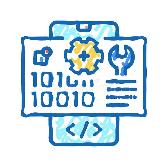 Application Development Icon Doodle Illustration Stock Vector ...