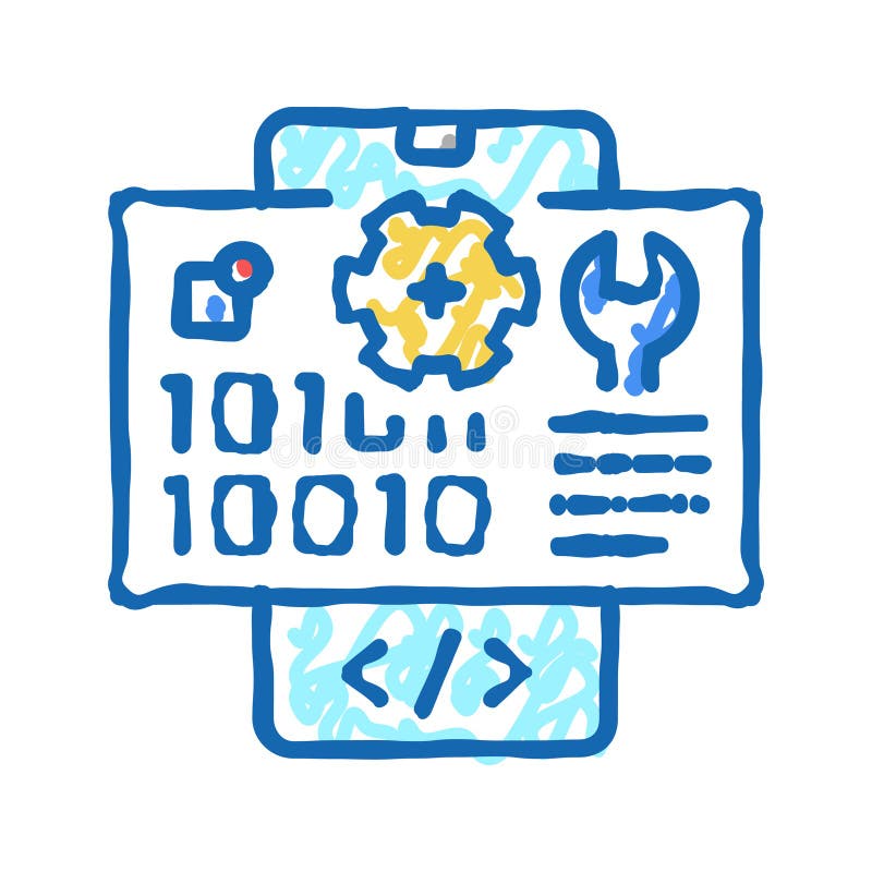 Application Development Icon Doodle Illustration Stock Illustration ...