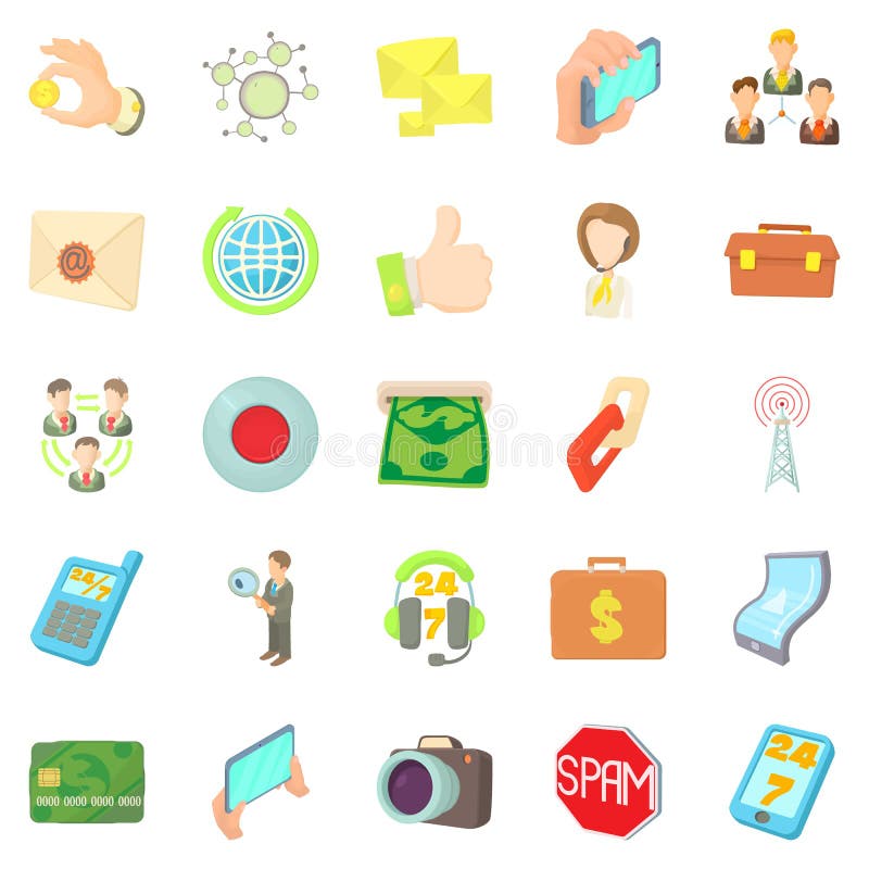 Application Development Icons Set, Cartoon Style Stock Vector ...
