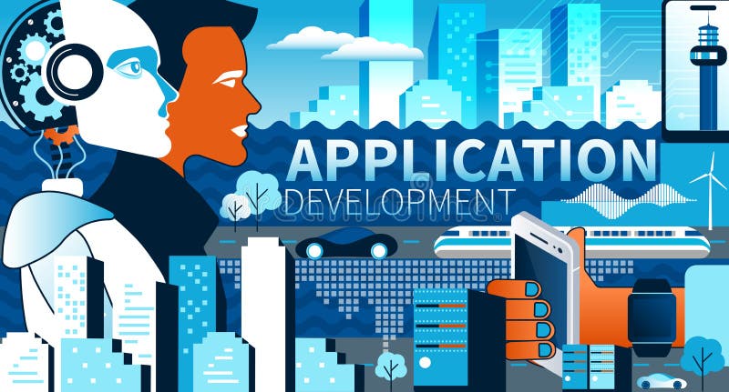 Application Development Modern Concept. Flat Vector Illustration Stock ...