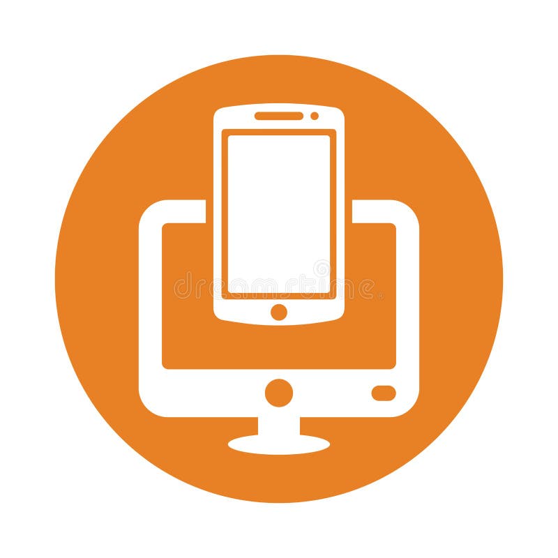 Application, Devices, Responsive Design Icon. Orange Version Stock ...