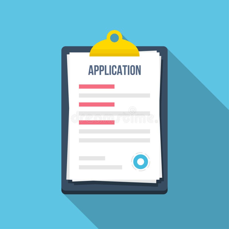 Application Document Form in a Flat Design. Vector Illustration Stock ... Application Document Form in a Flat Design. Vector Illustration Stock ...