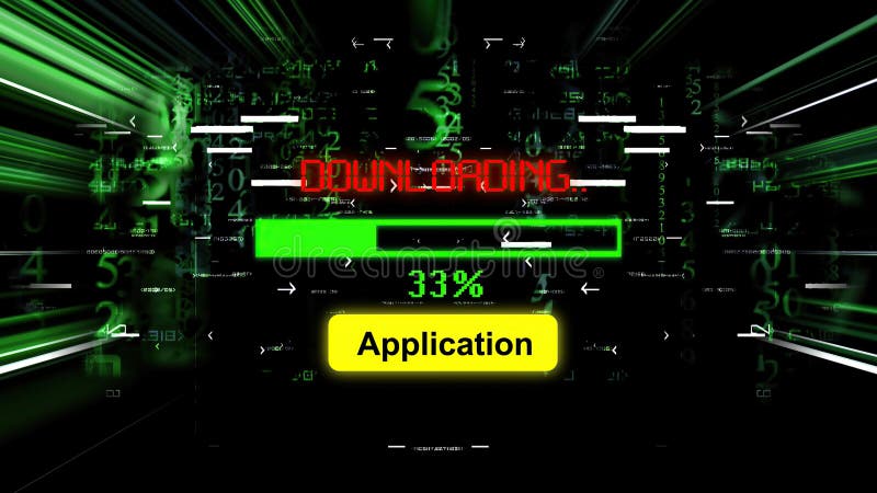 Application Download Progress Bar on the Screen Stock Illustration ...