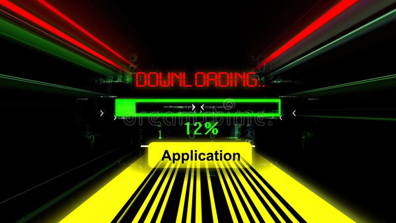 Application Download Progress Bar on the Screen Stock Illustration ...