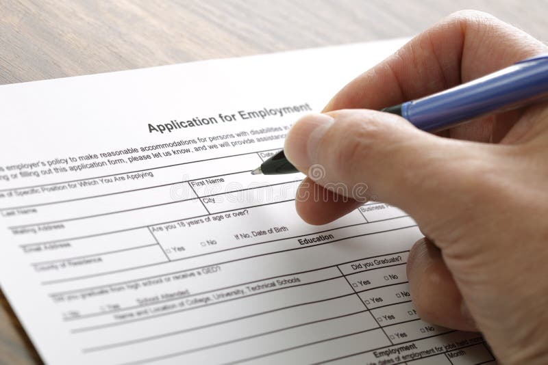 Job application form stock image. Image of enroll, unemployment - 31876043