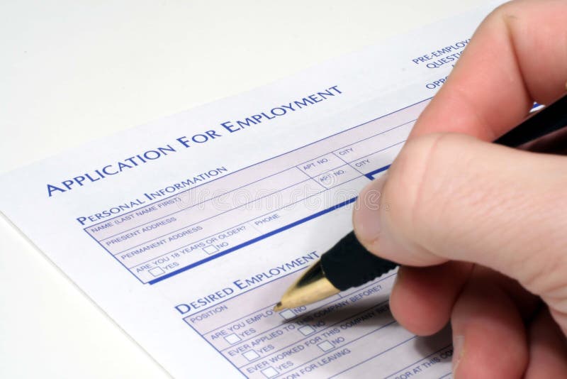 Application for Employment stock image. Image of signature - 2188201