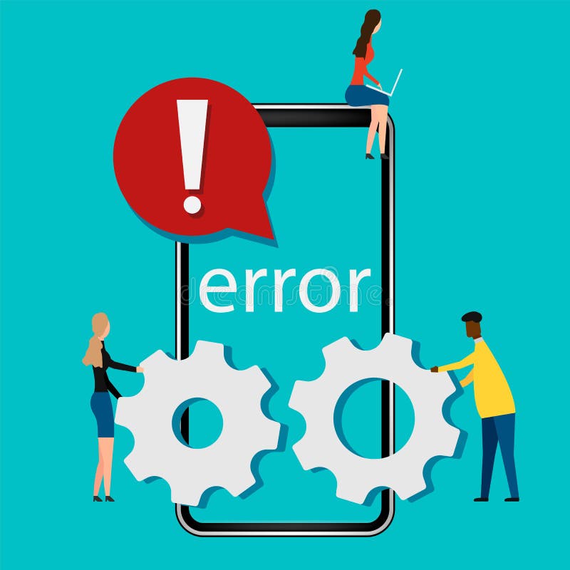Application Error Concept Isolated on White Background. Vector ...