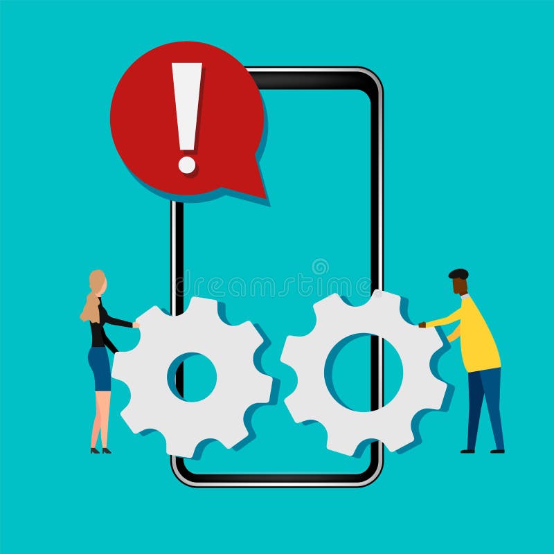 Application Error Concept Isolated on White Background. Vector ...