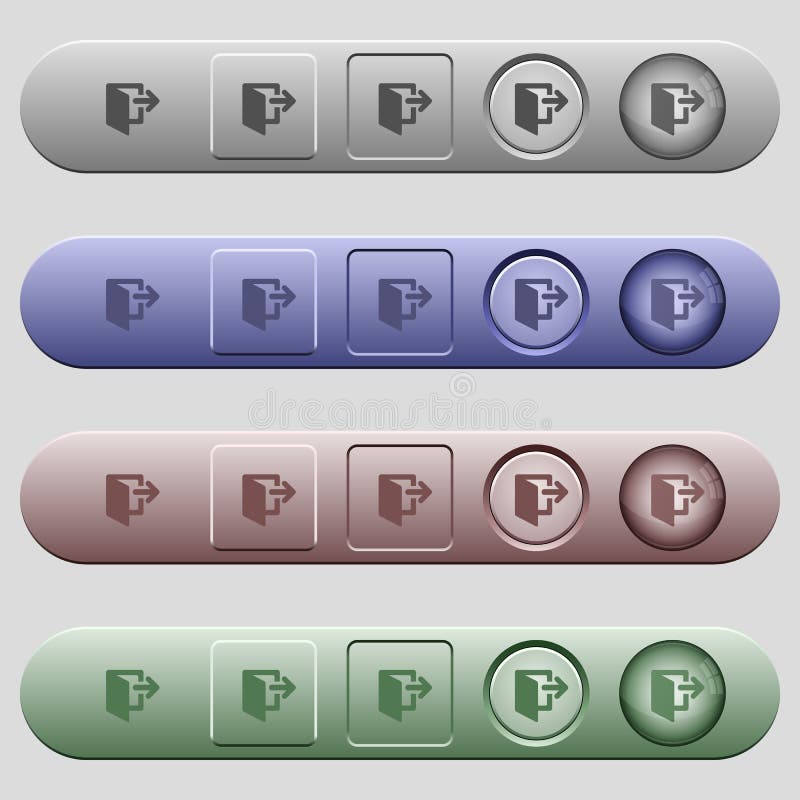 Application Exit Icons on Horizontal Menu Bars Stock Vector ...