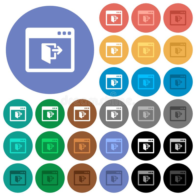 Application Exit Round Flat Multi Colored Icons Stock Vector ...