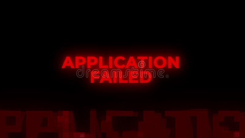 Application Failed Warning Alert Error Message Flashing On Screen Computer System Crash Stock