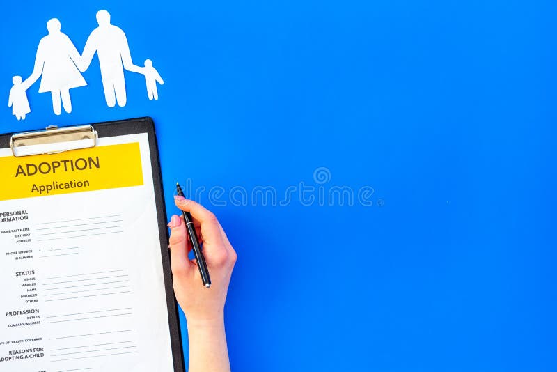 Application To Adopt Child with Toy on White Background Stock Photo ...