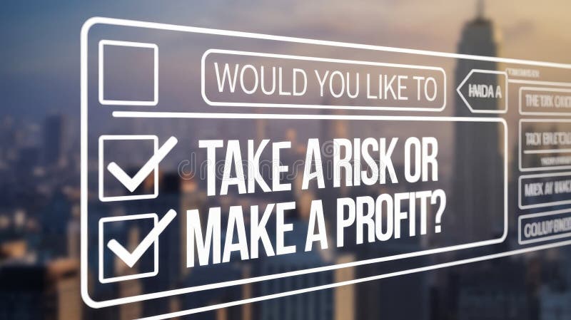 Application Form with Check Mark Box Options between Risk or Profit ...