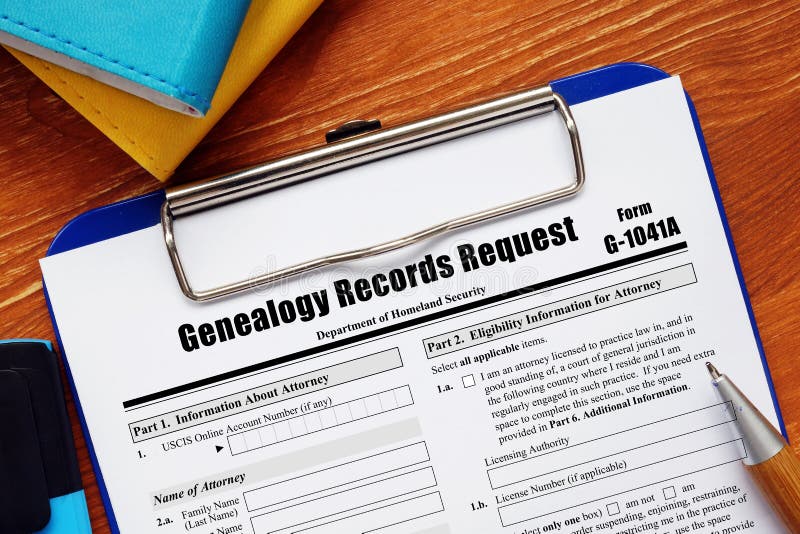 Application Form G-1041A Genealogy Records Request Stock Photo - Image ...