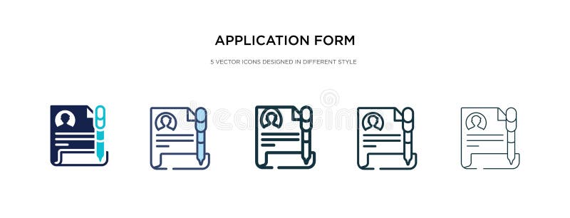 Application Form Icon in Different Style Vector Illustration. Two ...