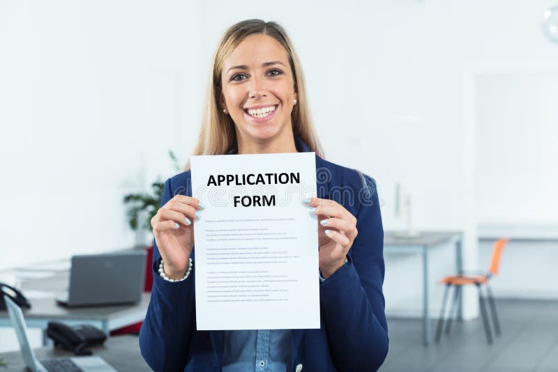 Application Form Shown by Woman Stock Photo - Image of work, leader ...