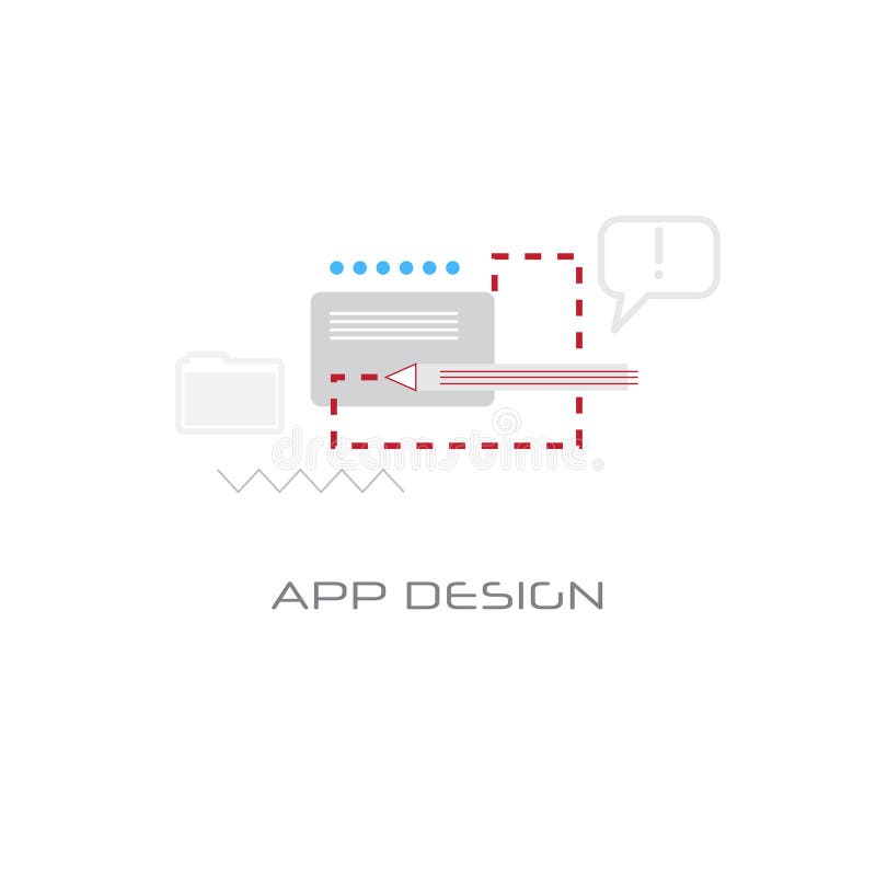 Application Graphic Development Interface App Design Concept Line Style ...
