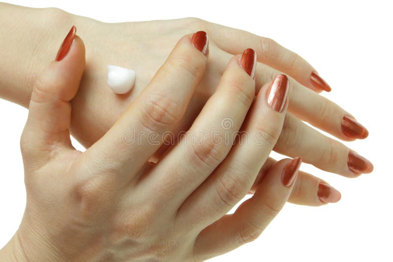 Application of hand cream stock photo. Image of girl - 19095922