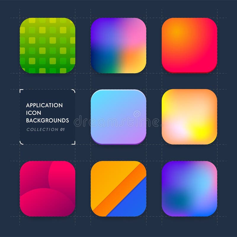 Application Icon Backgrounds. Set 01 Stock Vector - Illustration of ...