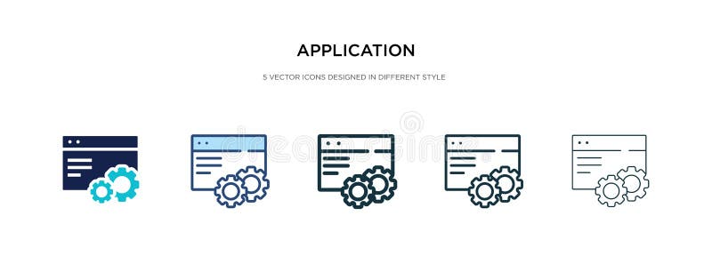Application Icon in Different Style Vector Illustration. Two Colored ...