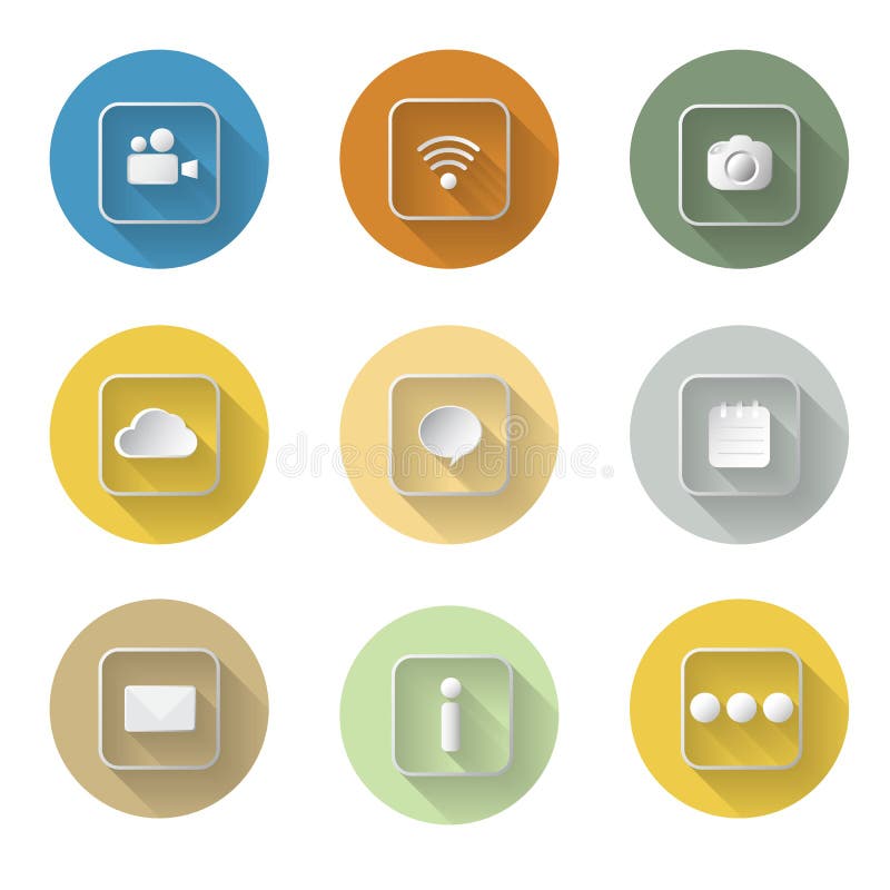 Application Icon Set Flat Design Vector Illustration Stock Vector ...