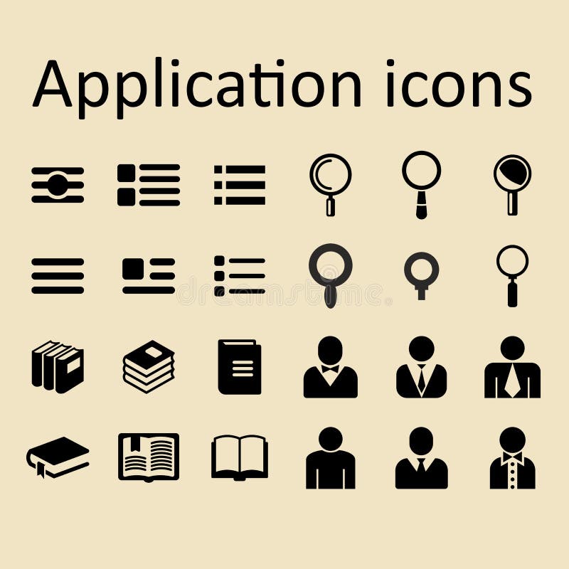Application Vector Icons for Site or App Stock Vector - Illustration of ...