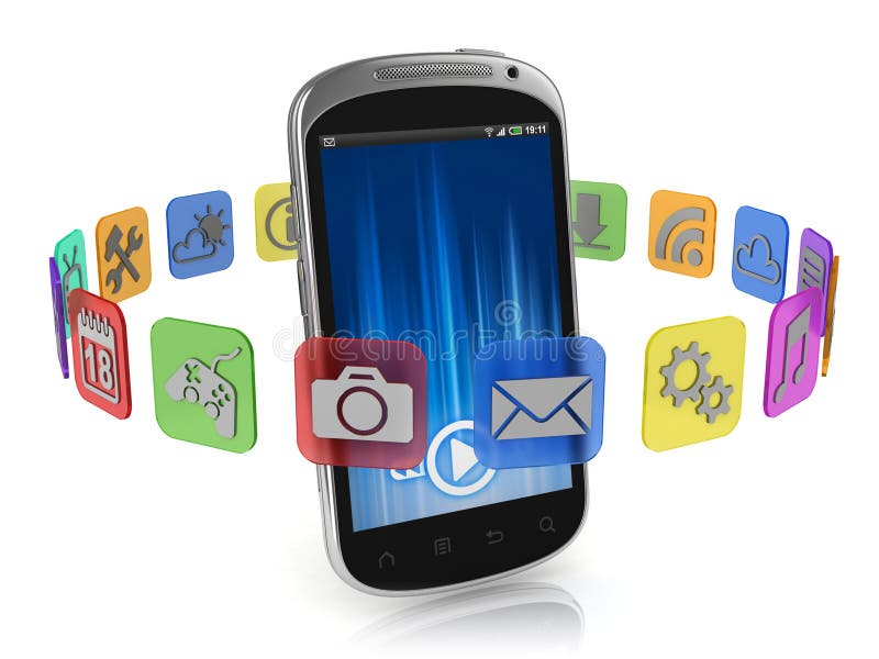 Application - 3d app icons stock illustration. Illustration of ...