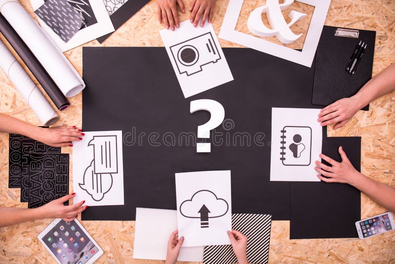 Application Icons on the Paper Stock Image - Image of teamwork ...