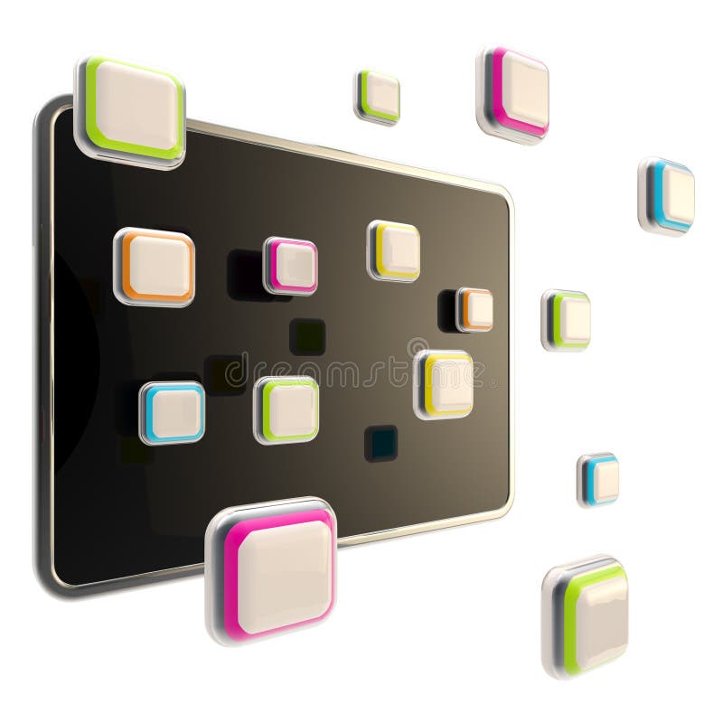 Application Icons Surround Pad Flat Srceen Stock Illustration ...