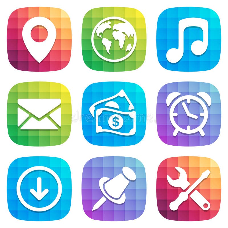 Application Icons in Trendy Design. Vector Element Stock Vector ...
