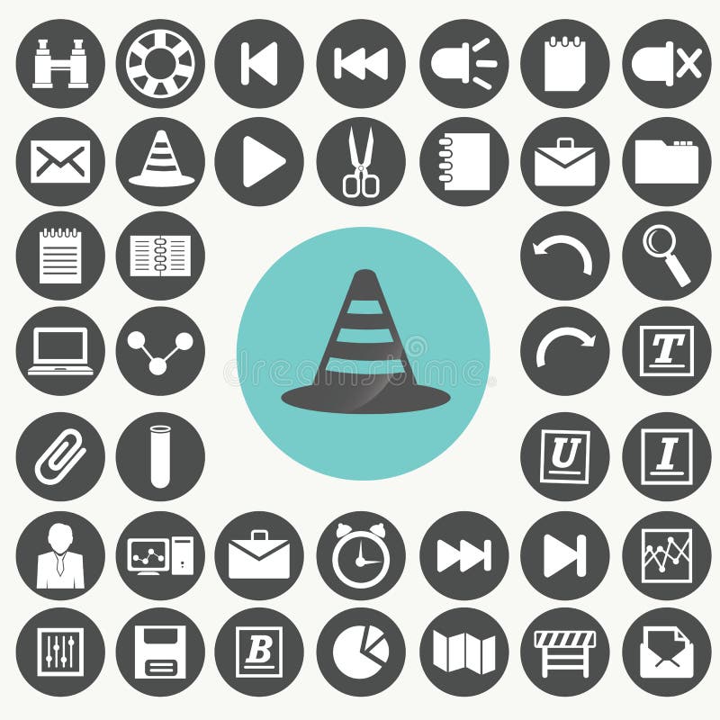 Application Interface Icons Set. Stock Illustration - Illustration of ...