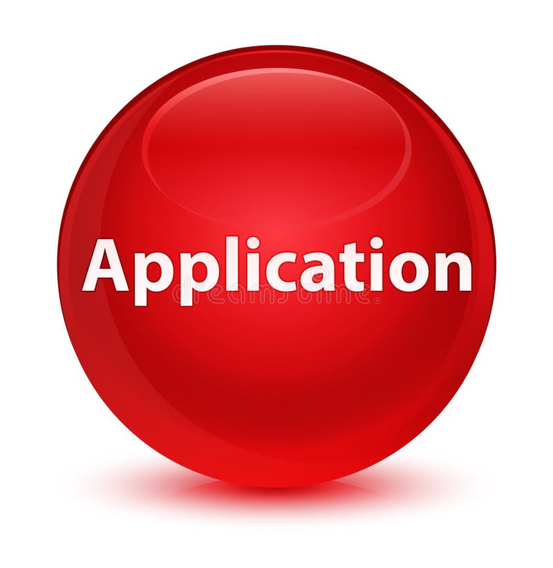 Application Glassy Red Round Button Stock Illustration - Illustration ...