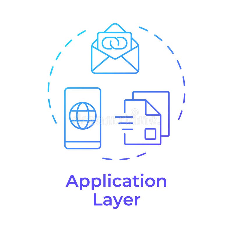 Application Layer Blue Gradient Concept Icon Stock Vector ...