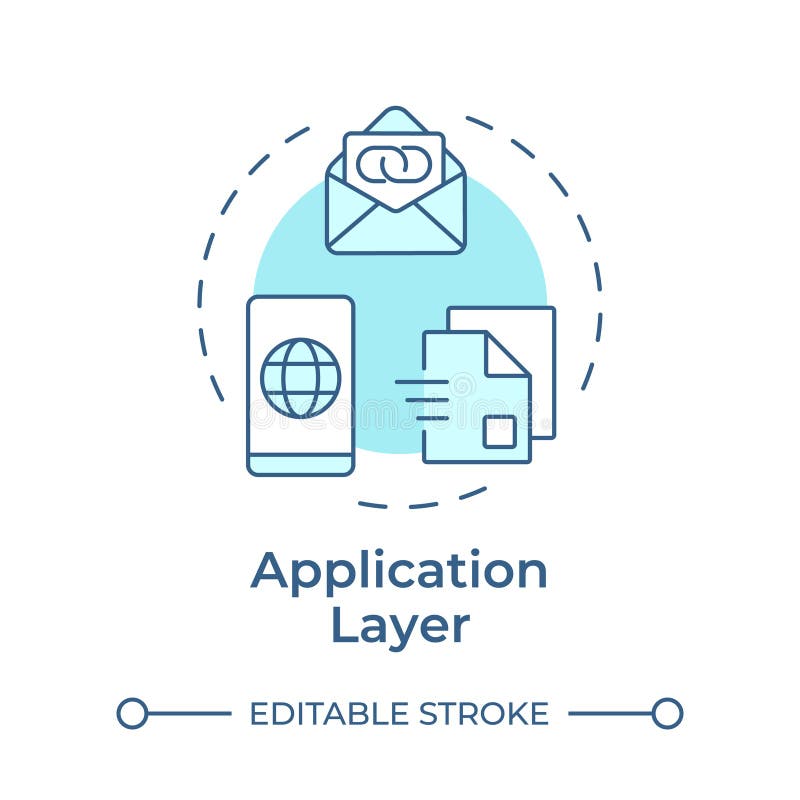 Application Layer Soft Blue Concept Icon Stock Vector - Illustration of ...
