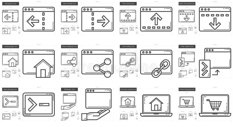 Application line icon set. stock vector. Illustration of social - 80695794