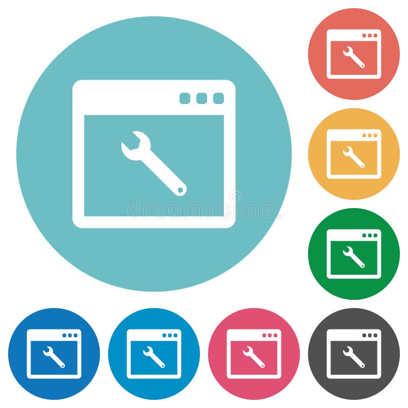Application Maintenance Flat Round Icons Stock Vector - Illustration of ...