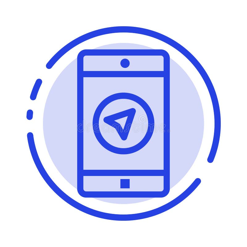 Application, Message, Mobile Apps, Poniter Blue Dotted Line Line Icon ...