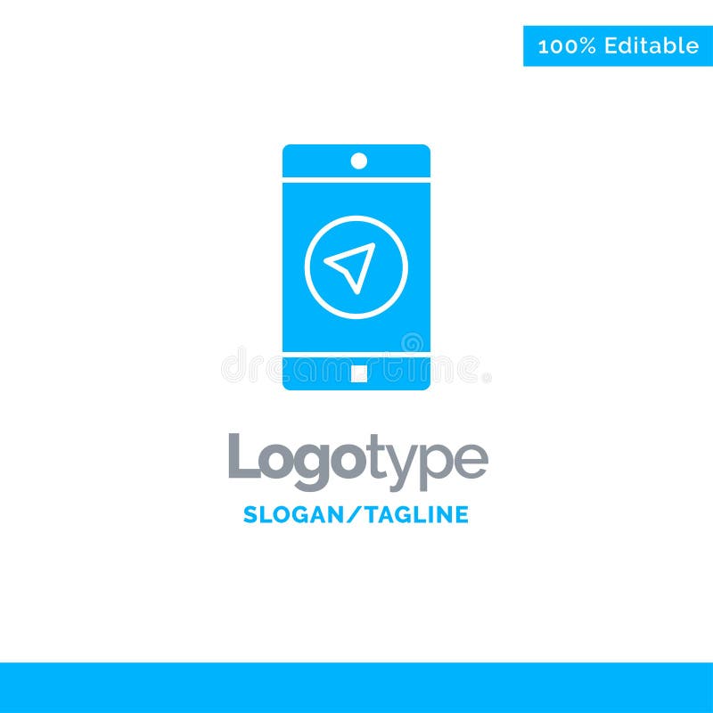 Application, Message, Mobile Apps, Poniter Blue Solid Logo Template ...
