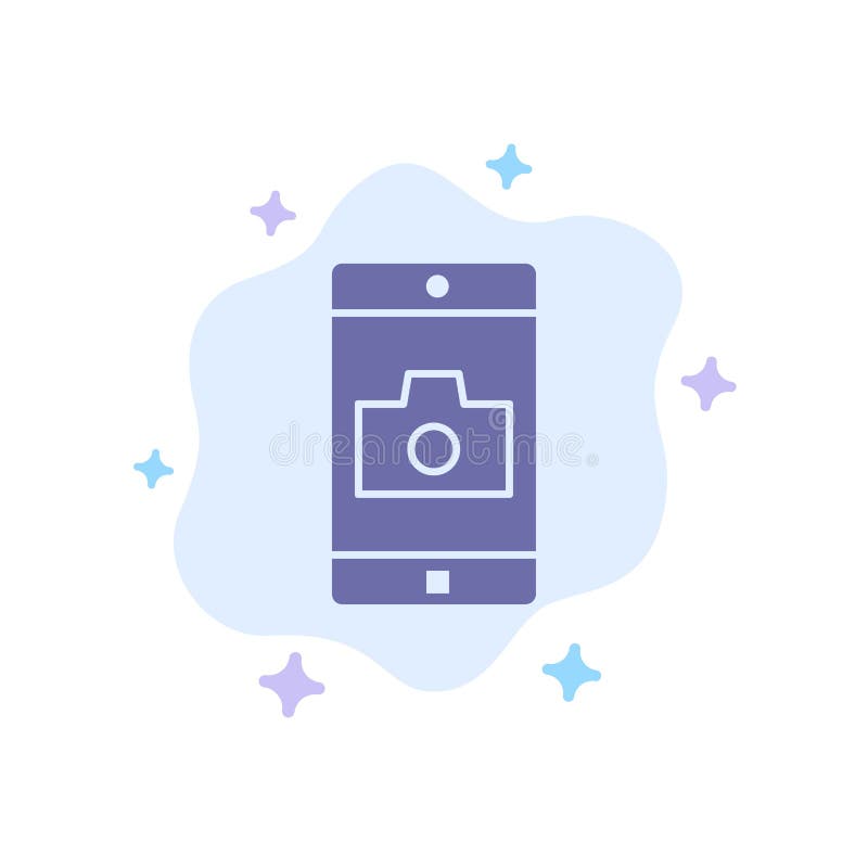 Application, Mobile, Mobile Application, Camera Blue Icon on Abstract ...